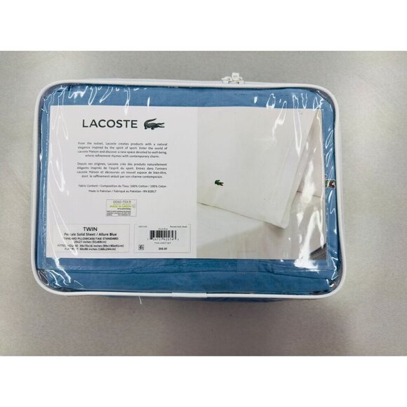 Lacoste | Bedding | Lacoste Home Solid Allure Blue 0 Cotton Percale ...